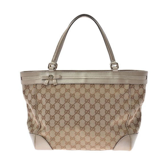 Gucci | Bags | Gucci Gg Pattern Tote Bag Beigegold 2576 Womens Canvas ...